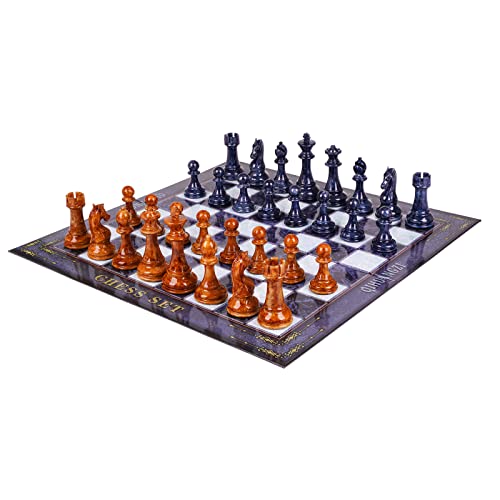 18.5" Large Chess Set for Adults Kids with Zinc Alloy Heavy Chess Pieces Portable Folding Chess Board Travel Chess Set Board Game Gift – Staunton Chess Pieces