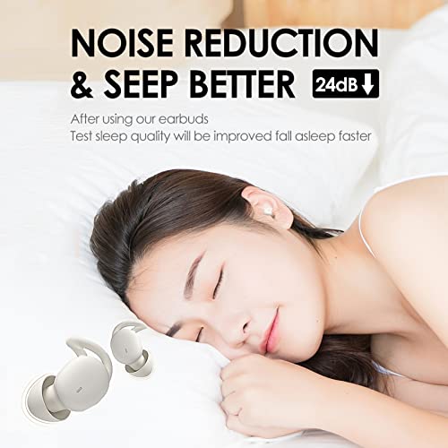 Xmenha Sleep Earbuds Noise Cancelling for Sleeping Bluetooth Headphones Ultra Smallest Invisible Mini Hidden Wireless Ear Buds for Side Sleepers Quieton Tiny Sleepbuds Stereo HiFi Sound Earphones