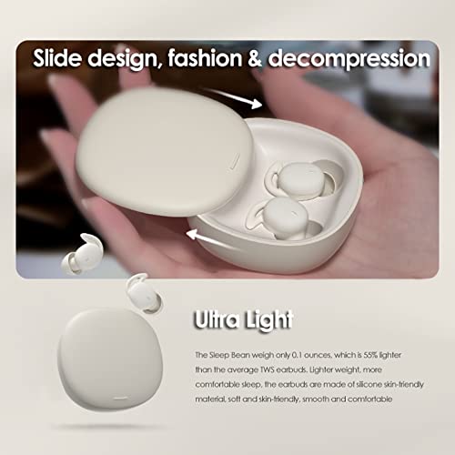 Xmenha Sleep Earbuds Noise Cancelling for Sleeping Bluetooth Headphones Ultra Smallest Invisible Mini Hidden Wireless Ear Buds for Side Sleepers Quieton Tiny Sleepbuds Stereo HiFi Sound Earphones