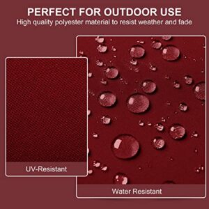 Wellsin Outdoor Chair Cushions for Patio Furniture - Patio Chair Cushions Set of 4 - Waterproof Round Corner Outdoor Seat Cushions 17"X16"X2", Burgundy