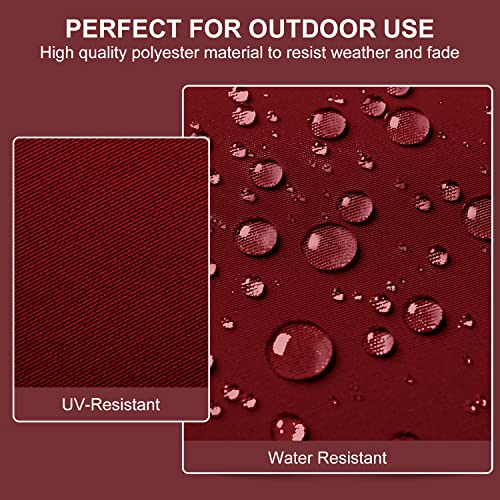 Wellsin Outdoor Chair Cushions for Patio Furniture - Patio Chair Cushions Set of 4 - Waterproof Round Corner Outdoor Seat Cushions 17"X16"X2", Burgundy