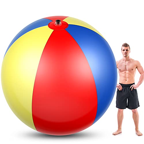 78 Inch Giant Beach Ball Jumbo Inflatable Balls Oversized Adult Beach Toys Plastic Huge Water Balls for Swimming Pool Summer Beach Seaside Water Games Outdoor Indoor Party