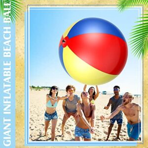 78 Inch Giant Beach Ball Jumbo Inflatable Balls Oversized Adult Beach Toys Plastic Huge Water Balls for Swimming Pool Summer Beach Seaside Water Games Outdoor Indoor Party