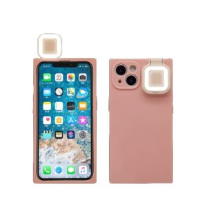 selfie ring light flip phone case, flashlight selfie ring light for iphone 11/ iphone 12 / iphone 13/ iphone 14, with three ring light modes, anti-scratch full-body slim and lightweight