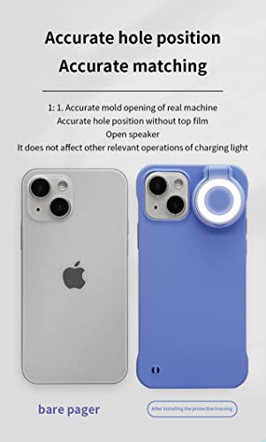 Selfie Ring Light Flip Phone Case, Flashlight Selfie Ring Light for iPhone 11/ iPhone 12 / iPhone 13/ iPhone 14, with Three Ring Light Modes, Anti-Scratch Full-Body Slim and Lightweight