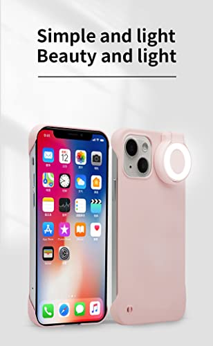 Selfie Ring Light Flip Phone Case, Flashlight Selfie Ring Light for iPhone 11/ iPhone 12 / iPhone 13/ iPhone 14, with Three Ring Light Modes, Anti-Scratch Full-Body Slim and Lightweight