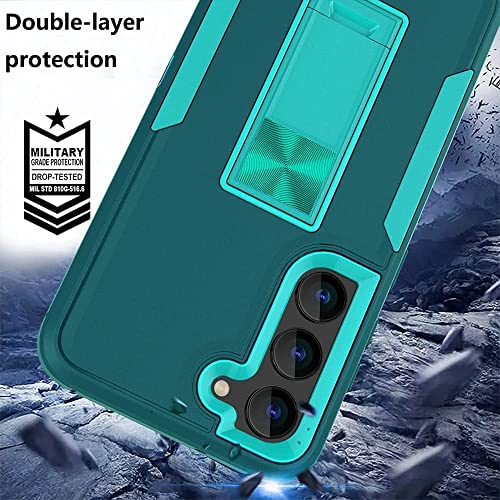 wulibox Professional Design for Samsung Galaxy S22 Plus Case with Stand, Shockproof Drop Protection, Fit for Magnetic Car Mount, Upgrade Hard PC&Premium Soft TPU Kickstand for Women (Lake Blue)