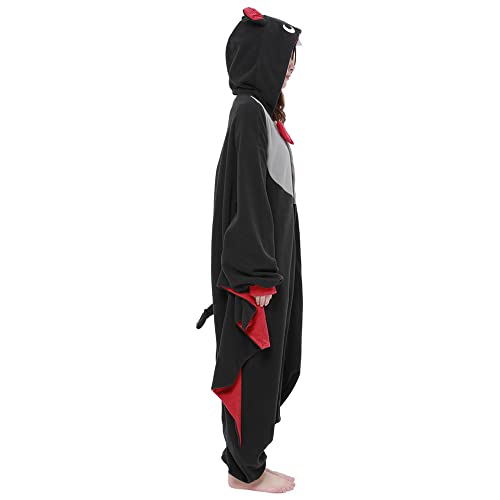 SAZAC Bat Kigurumi - Onesie Jumpsuit Halloween Costume Black