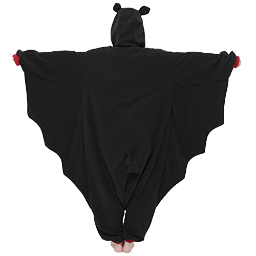 SAZAC Bat Kigurumi - Onesie Jumpsuit Halloween Costume Black