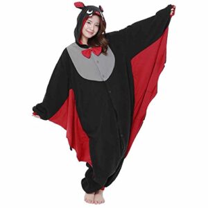 SAZAC Bat Kigurumi - Onesie Jumpsuit Halloween Costume Black