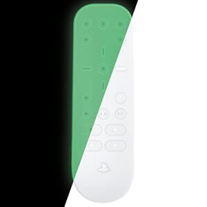 playvital glow in dark green silicone protective remote case for ps5 media remote cover, ergonomic design full body protector skin for ps5 remote control