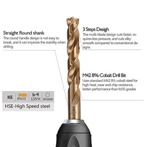 DIOBATO M42 Cobalt Drill Bit Set for Metal, Stainless Steel, Cast Iron, Wood - 13 Piece,Multiple Point