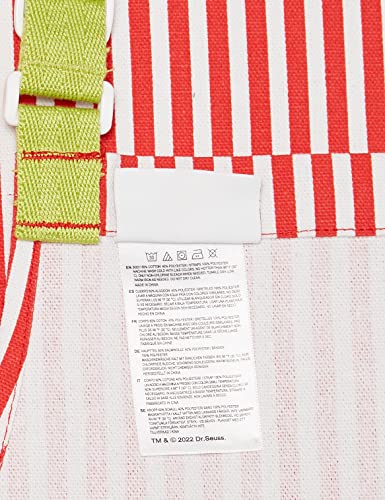 Chef Works Apron, Dr. Suess Baking Challenge, The Grinch, Red & White with Lime Straps, Adult