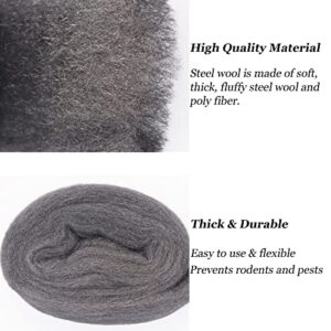 Steel Wool Fill Fabric Roll, Steel Wool Mice Control Away from Pipes, Coarse Wire Wool Hardware Cloth DIY Kit, Gap Blockers, Holes in Wall Cracks, Gardens, Houses, Garages (4 Pack × 11.5 FT)