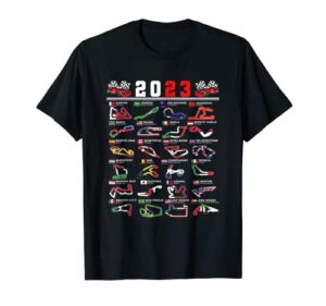 formula racing open wheel race car fan 2023 world circuits t-shirt