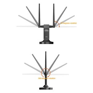 L-Link 1300Mbps Long Range USB WiFi Adapter for PC: Desktop Laptop of Windows 11/10/8.1/8/7, USB Wireless Adapter Dual Band 2.4GHz 400Mbps + 5.8GHz 867Mbps, 2X 5dBi High Gain Antennas, USB 3.0 Cradle