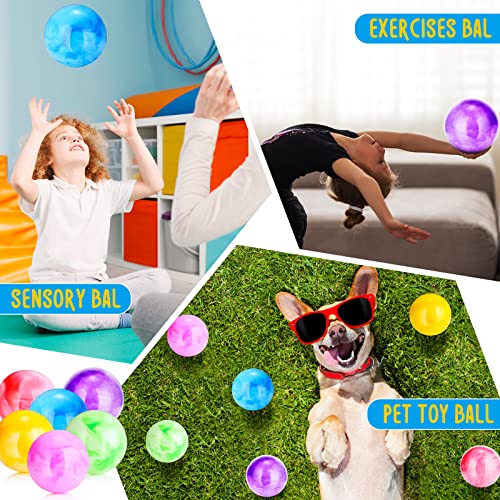 Jerify 36 Pcs Marbleized Bouncy Balls 6 Inch Inflatable Bouncy Balls Cloud Inflatable Ball Colorful Sensory Ball PVC Beach Play Ball Bulk for Kids Party Supplies Beach Playground School Water Fun