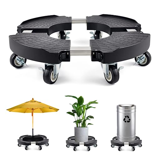 Plant Caddy with Wheels Heavy Duty with 8 Lockable Casters, Rolling Plant Stand Adjustable 15"-21", Plant Dolly with Wheels Heavy Duty 330lbs Capacity for Outdoor Indoor Large Plant /Flower Pot