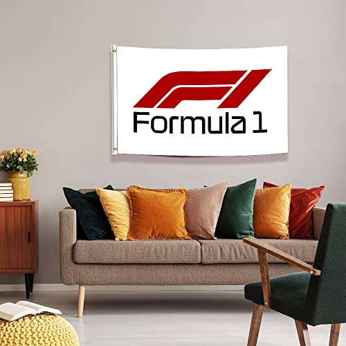 Eksent New Formula1 Banner Formula one Flag Motorsports Auto Racing Automobile Race Banner Flag 3X5 Feet (Double Side, 150 Poly, HD Printing) Man Cave