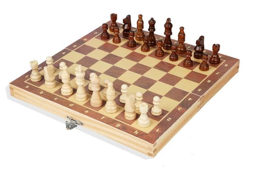 Multipurpose 11.8" Magnetic Wooden Folding Chess Set, Game Board Interior for Storage for Adults Beginner Chess Board