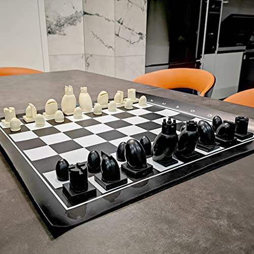 Yushifa Portable Chess Sets Personalized Chess Set Roll-up Travel Chess Set Games with Chess Piece Tote Bag Black and White Chess Pieces for Adult 20x20in Chess Board Game