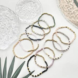 WAINIS 27Pcs Delicate Boho Beaded Bracelet Multi Layer Versatile Statement Bracelets Stackable stretch Cuff Sparkly Glass Crystal Beads bracelets