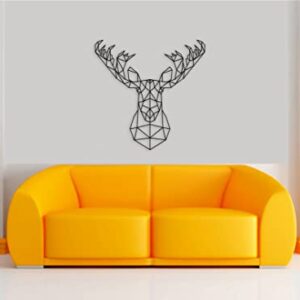 Deer Animal Wall Art Decor, Deer Wall Hanging, Deer Metal Wall Decor, Deerl Wall Decor, Metal Wall Art, Deerl Metal Wall Art, Deer Wall Art (31,5"x31,5"/80x80 cm, Black)