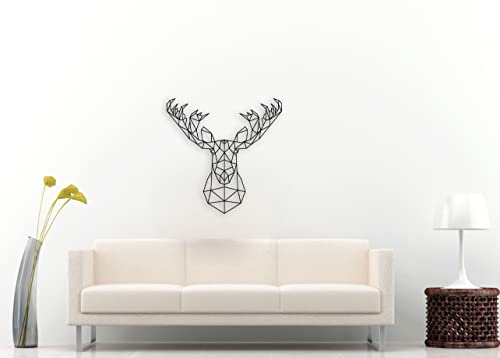 Deer Animal Wall Art Decor, Deer Wall Hanging, Deer Metal Wall Decor, Deerl Wall Decor, Metal Wall Art, Deerl Metal Wall Art, Deer Wall Art (31,5"x31,5"/80x80 cm, Black)