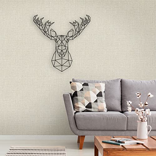 Deer Animal Wall Art Decor, Deer Wall Hanging, Deer Metal Wall Decor, Deerl Wall Decor, Metal Wall Art, Deerl Metal Wall Art, Deer Wall Art (31,5"x31,5"/80x80 cm, Black)