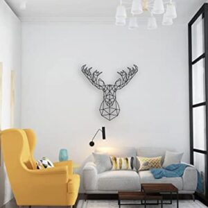 Deer Animal Wall Art Decor, Deer Wall Hanging, Deer Metal Wall Decor, Deerl Wall Decor, Metal Wall Art, Deerl Metal Wall Art, Deer Wall Art (31,5"x31,5"/80x80 cm, Black)