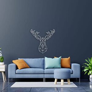 Deer Animal Wall Art Decor, Deer Wall Hanging, Deer Metal Wall Decor, Deerl Wall Decor, Metal Wall Art, Deerl Metal Wall Art, Deer Wall Art (31,5"x31,5"/80x80 cm, Black)