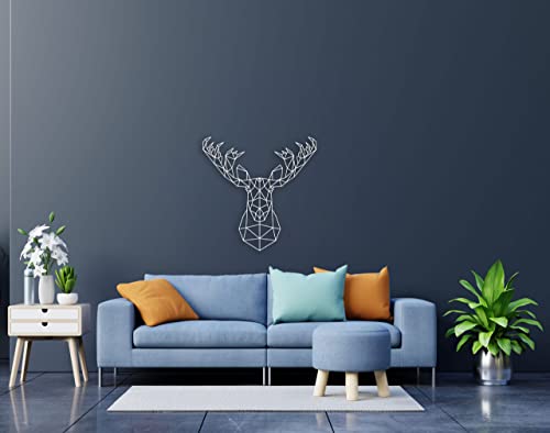 Deer Animal Wall Art Decor, Deer Wall Hanging, Deer Metal Wall Decor, Deerl Wall Decor, Metal Wall Art, Deerl Metal Wall Art, Deer Wall Art (31,5"x31,5"/80x80 cm, Black)