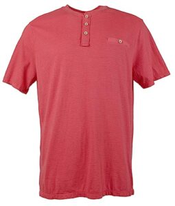 tommy bahama men's schooner stripe short sleeve henley t-shirt (new red sail, x-large, xl)