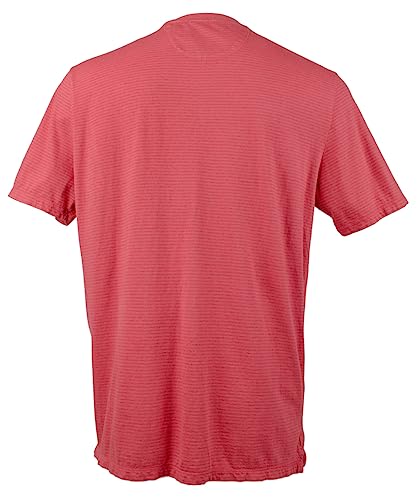 Tommy Bahama Men's Schooner Stripe Short Sleeve Henley T-Shirt (New Red Sail, X-Large, XL)