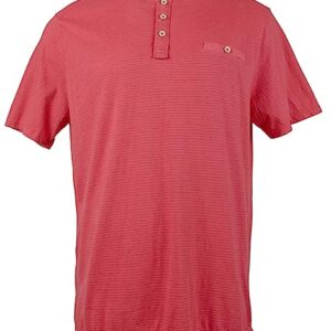 Tommy Bahama Men's Schooner Stripe Short Sleeve Henley T-Shirt (New Red Sail, X-Large, XL)