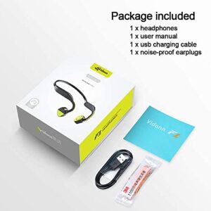 VIDONN Bone Conduction Headphones F1 Sweat Resistant Wireless Earphones for Workouts and Running Bluetooth Headphones with Mic