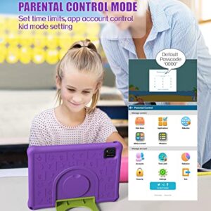 Kids Tablet,10inch Tablet for Kids,WiFi Kids Tablets Android 12 Toddler Tablet with Dual Camera 2MP+8MP,3GB+64GB,1280x800 HD IPS Touch screen,Pre-Installed Parental Control Kid-Proof Case (Purple)