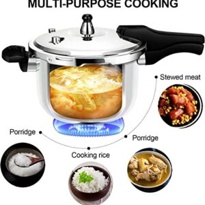 Stainless Steel Pressure Cooker Cookware rice cooker about 2-5 person use explosion-proof Thickened Safety home use durable (4.22 Quart)