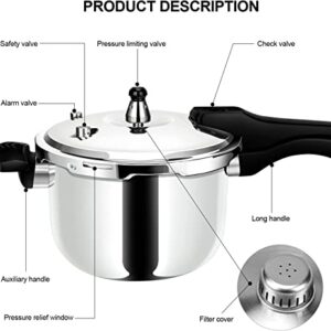 Stainless Steel Pressure Cooker Cookware rice cooker about 2-5 person use explosion-proof Thickened Safety home use durable (4.22 Quart)