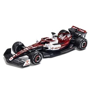 htlnuzd bburago 1:43 2022 f1alfa c42 champion #24 guanyu zhou 1/43 c42 #24 f1romeo racing team static alloy car die cast model collectible gift (standard f1 alfa c42 #24)