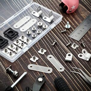 26 Pcs Helmet Repair Kit Include Helmet Chin Strap Screwdriver 4 R Shape Football Visor Clips 12 Screws with Nuts 4 Rubber Gaskets 4 Helmet Buckles, Hardware Kit for Youth Hockey Baseball Sports