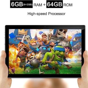 10 inch Tablet, Android 12 Tablet, 6GB RAM 64GB ROM, 512GB Expand Android Tablet with Dual Camera, 5G WiFi, Bluetooth, HD Touch Screen, Google GMS Certified