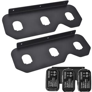 accencyc 2 pack battery holder for ryobi 18v battery 3 slot battery storage holder wall mount rack compatible with ryobi 18v battery