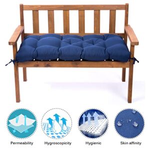 Srutirbo Indoor Outdoor Bench Cushion, Waterproof Swing Cushion Seat Chair Replacement Pads Pillow for Lounger Garden Furniture Patio Metal Wooden (47x20IN, Blue)