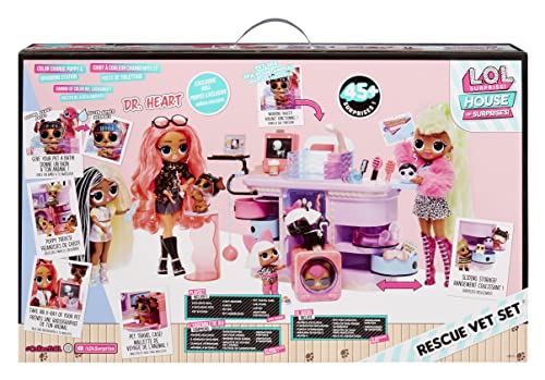 L.O.L. Surprise! LOL Surprise OMG Rescue Vet Set with 45+ Surprises Including Color Change Features, 2 New Pets, and Exclusive Fashion Doll, Dr. Heart - Great Gift for Kids Ages 4+