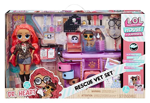 L.O.L. Surprise! LOL Surprise OMG Rescue Vet Set with 45+ Surprises Including Color Change Features, 2 New Pets, and Exclusive Fashion Doll, Dr. Heart - Great Gift for Kids Ages 4+