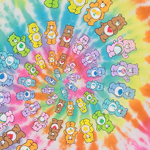 Care Bears Men's Tie-Dye Swirl Friends Spiral Graphic Pattern T-Shirt (Small)