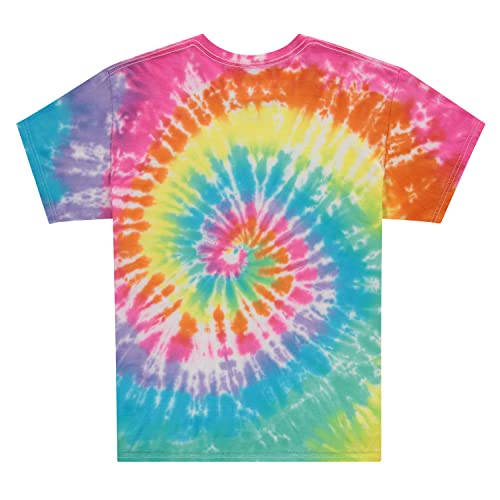 Care Bears Men's Tie-Dye Swirl Friends Spiral Graphic Pattern T-Shirt (Small)