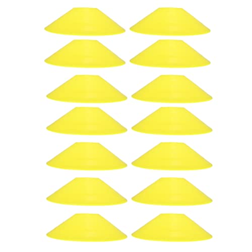 CLISPEED Mini Football 14pcs Games Agility Professional Field Athletics Soccer Yellow Accessory Function Basketball Outdoor Plastic Practice Football Kit Reflective Cones Flexible Mini Soccer Ball