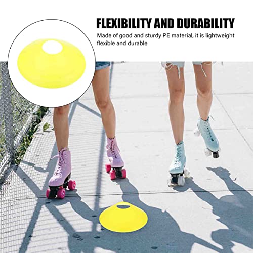 CLISPEED Mini Football 14pcs Games Agility Professional Field Athletics Soccer Yellow Accessory Function Basketball Outdoor Plastic Practice Football Kit Reflective Cones Flexible Mini Soccer Ball